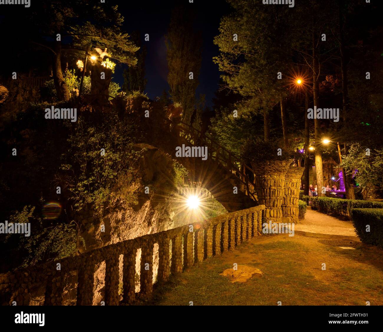 Artigas Gardens (Jardins Artigas) designed by Antoni Gaudí. View of the ...