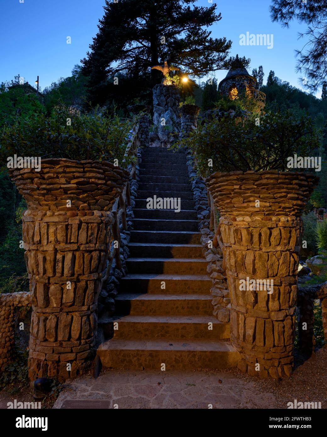 Artigas Gardens (Jardins Artigas) designed by Antoni Gaudí. View of the ...