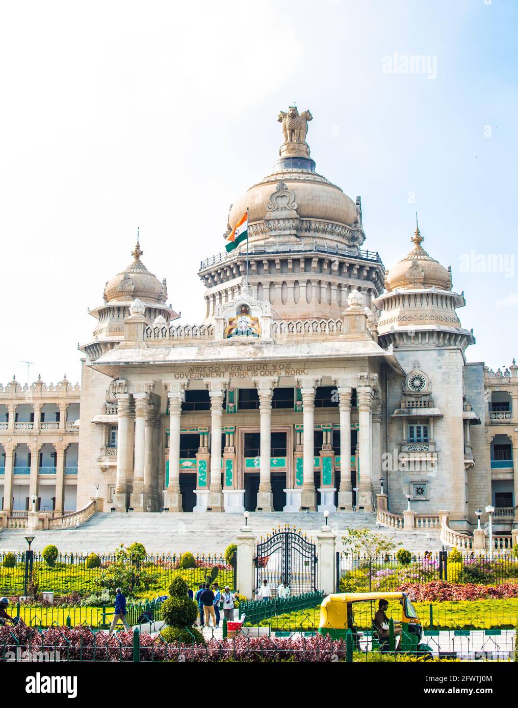 The Vidhana Soudha in Bangalore, India, is the seat of the bicameral ...