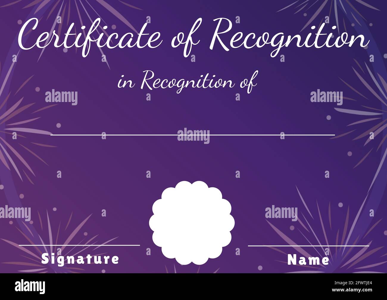 Composition of certificate of recognition text with copy space over ...