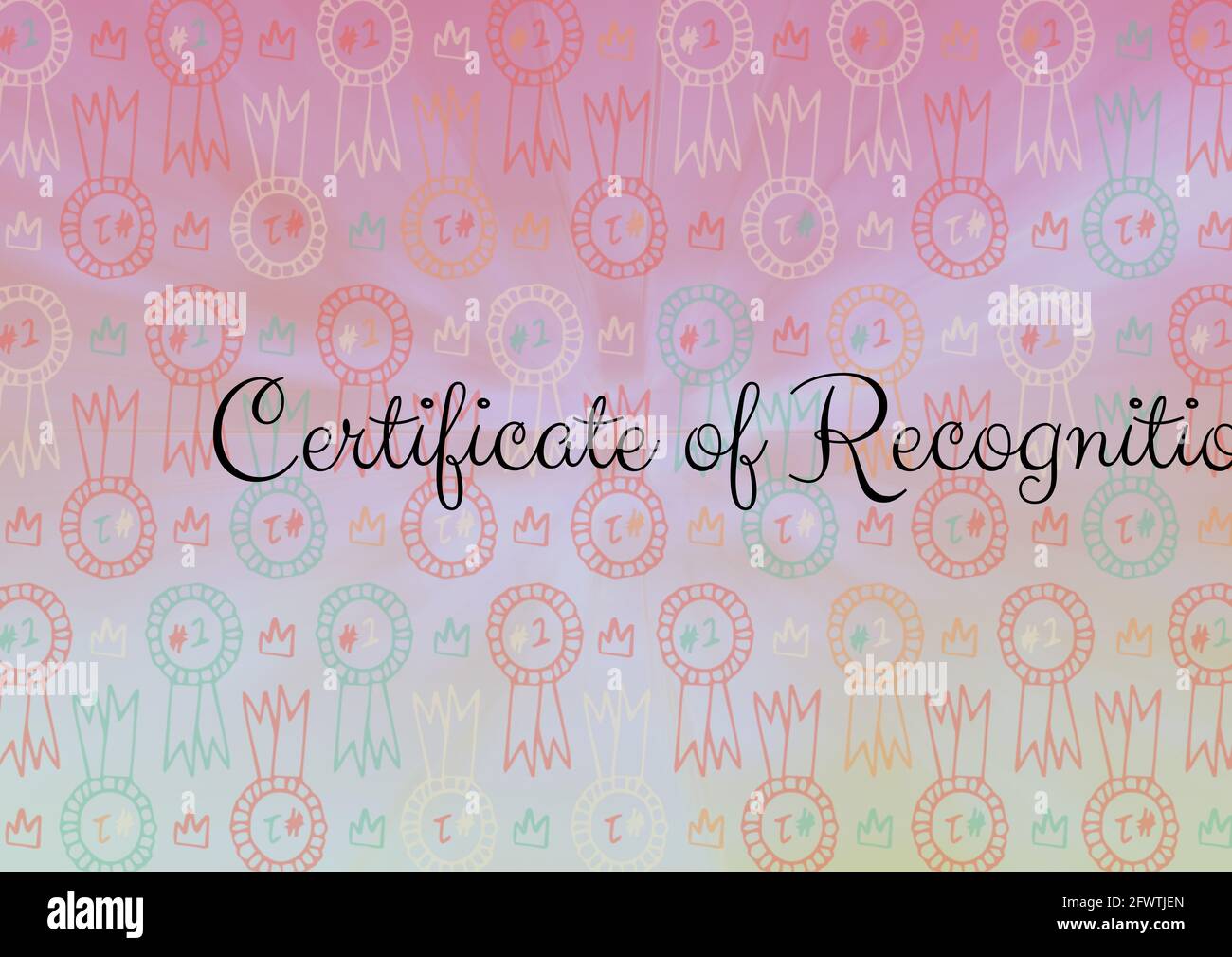 Composition of certificate of recognition text with copy space over ...
