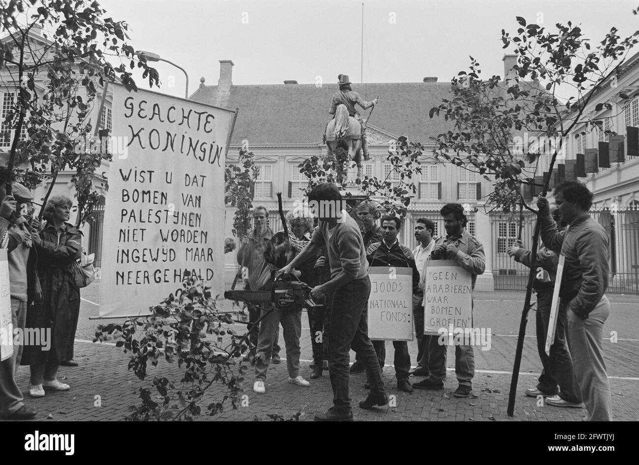 Pro-Palestinian demonstrators protest at Noordeinde Palace in The Hague ...
