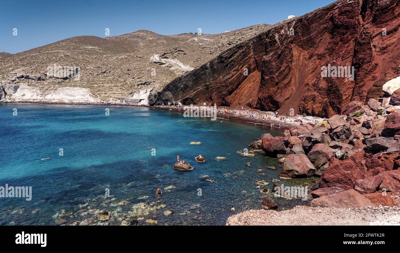 Seascape sea beach red volcanic hi-res stock photography and images - Alamy