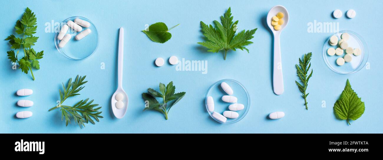 Homeopathy, naturopathy and alternative herbal medicine. Capsules and ...