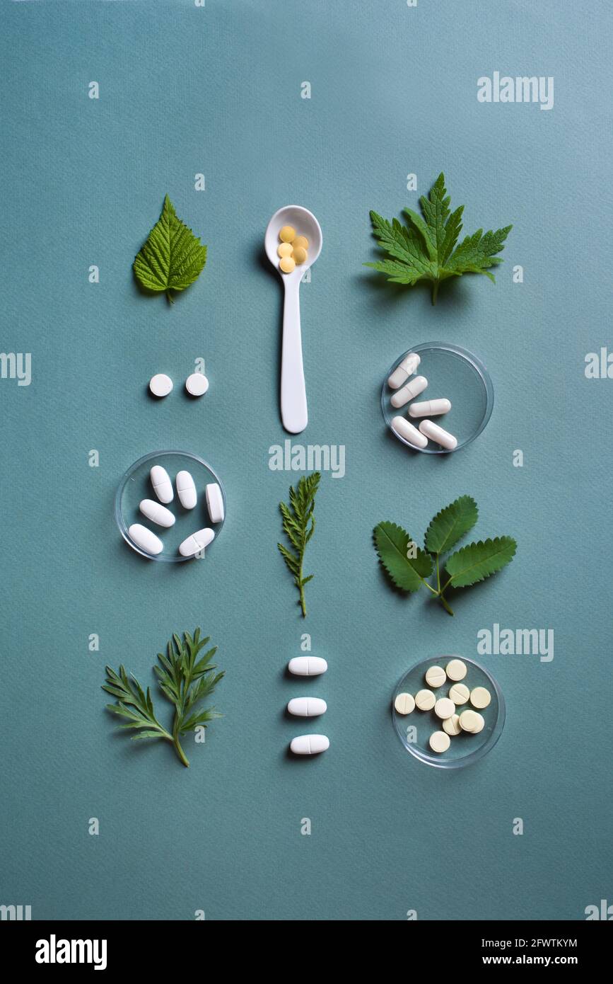 Homeopathy, naturopathy and alternative herbal medicine concept ...