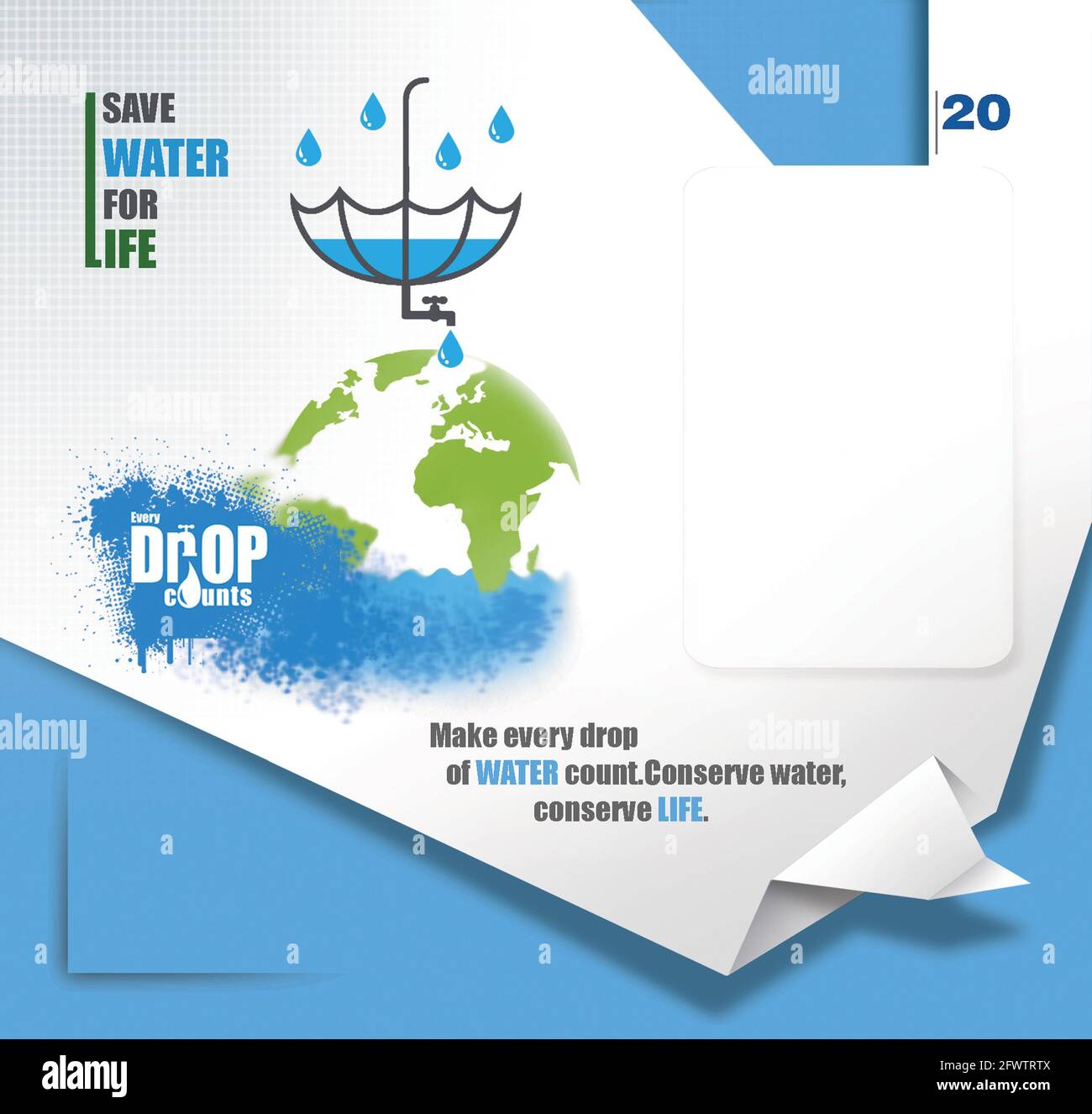 Save Water Table Calendar Layout Design, Save Water Design Idea Stock ...