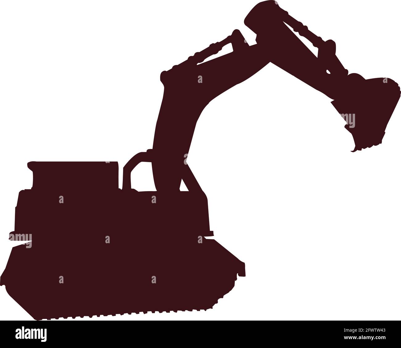 JCB machine silhouette vector for multipurpose use Stock Vector Image ...