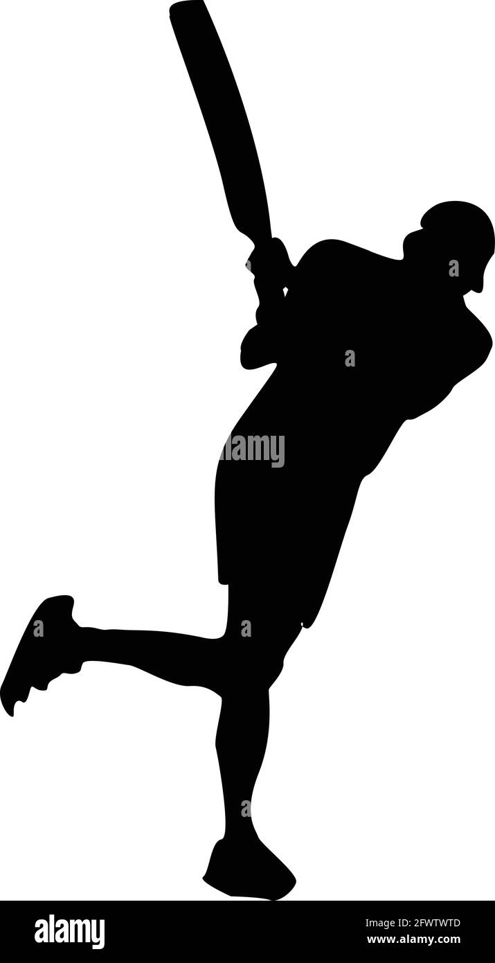 Man batting silhouette vector of cricket game Stock Vector Image & Art ...