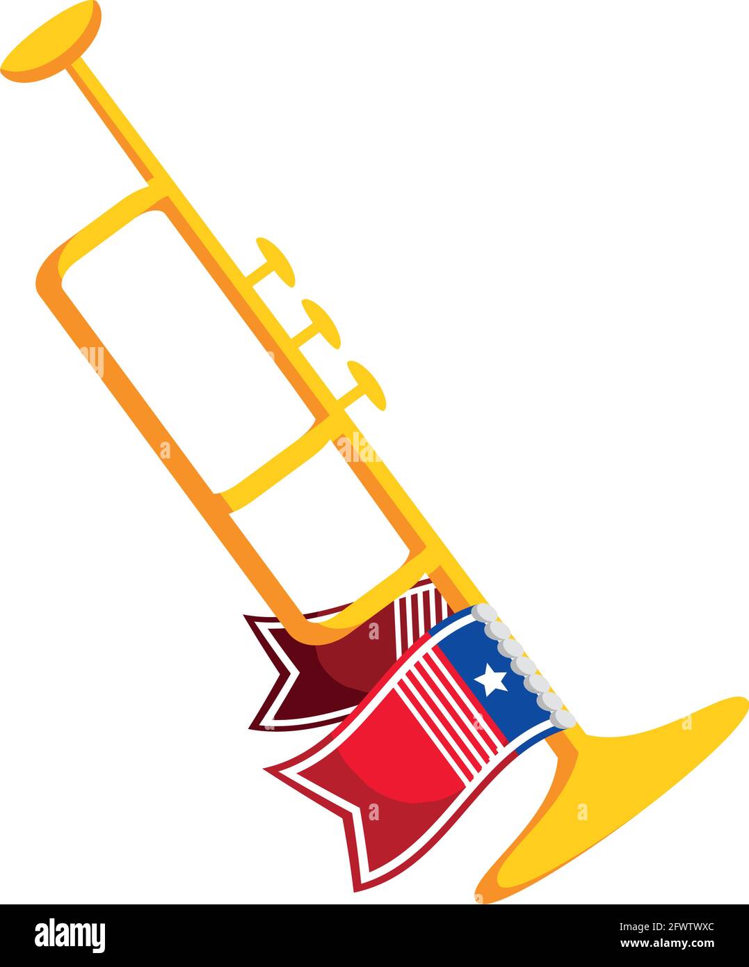 trumpet american flag Stock Vector Image & Art - Alamy