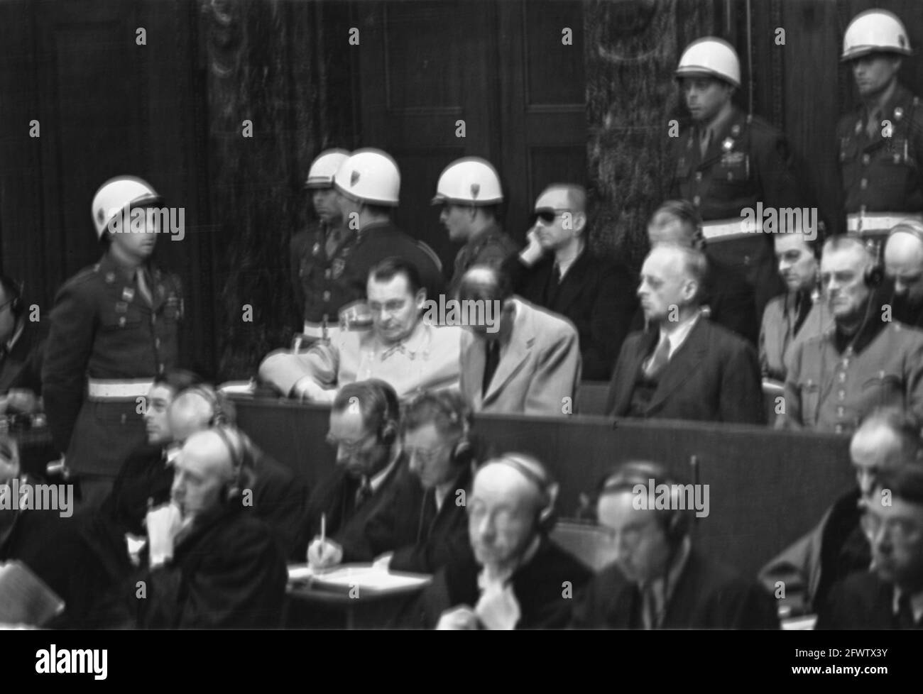 Nuremberg Trial. The dock with Herman Goering on the left, December 4 ...