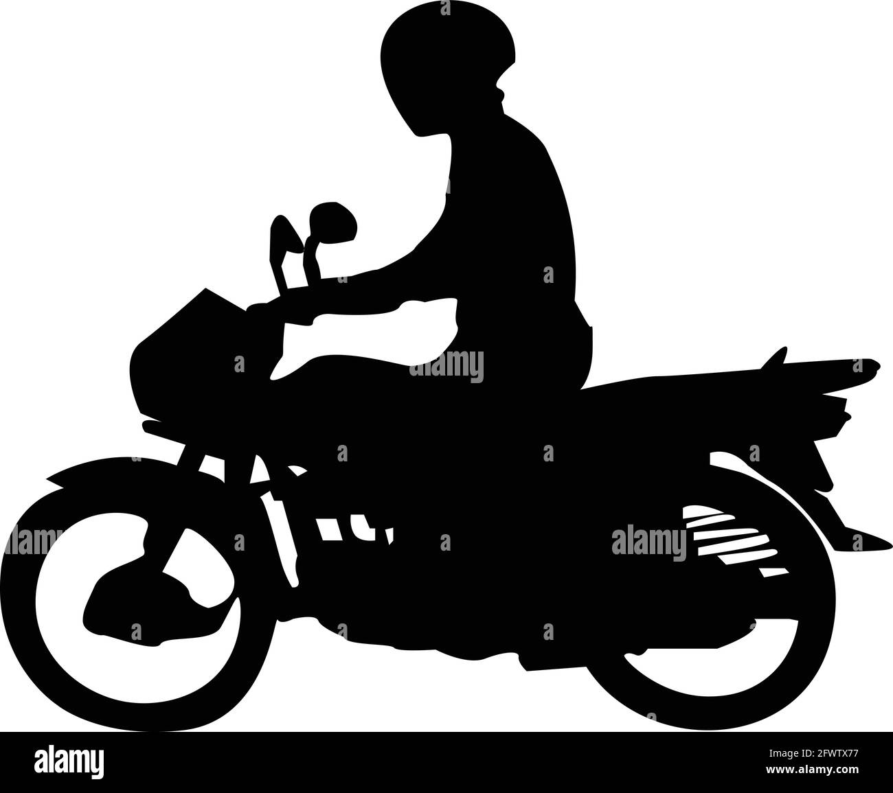 Man driving bike on road silhouette vector Stock Vector Image & Art - Alamy