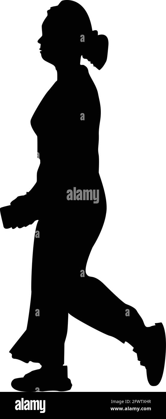 Woman Walking Silhouette Vector