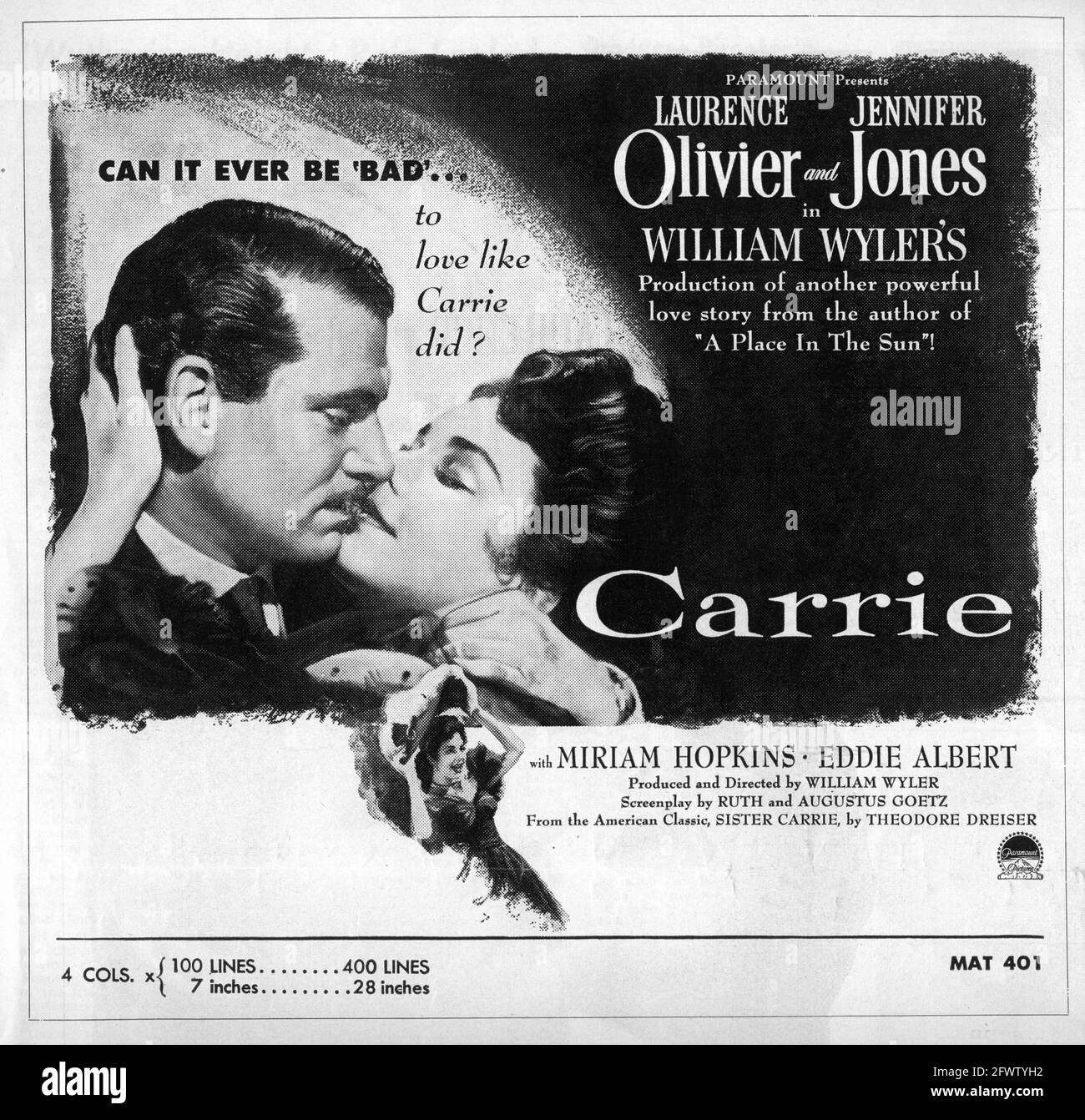 Carrie 1952 jennifer jones hi-res stock photography and images - Alamy