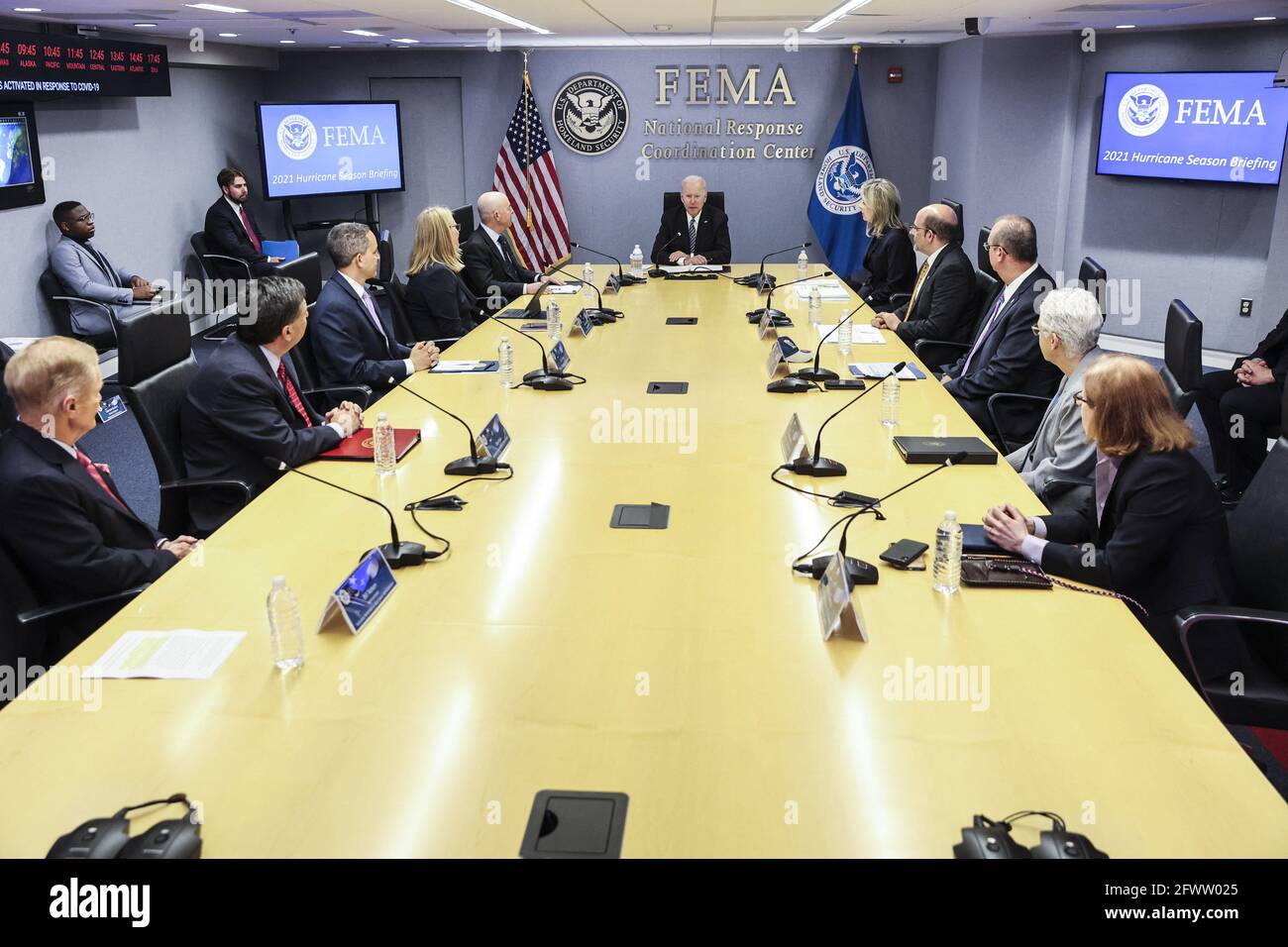 President Joe Biden speaks during a briefing on the Atlantic Hurricane ...