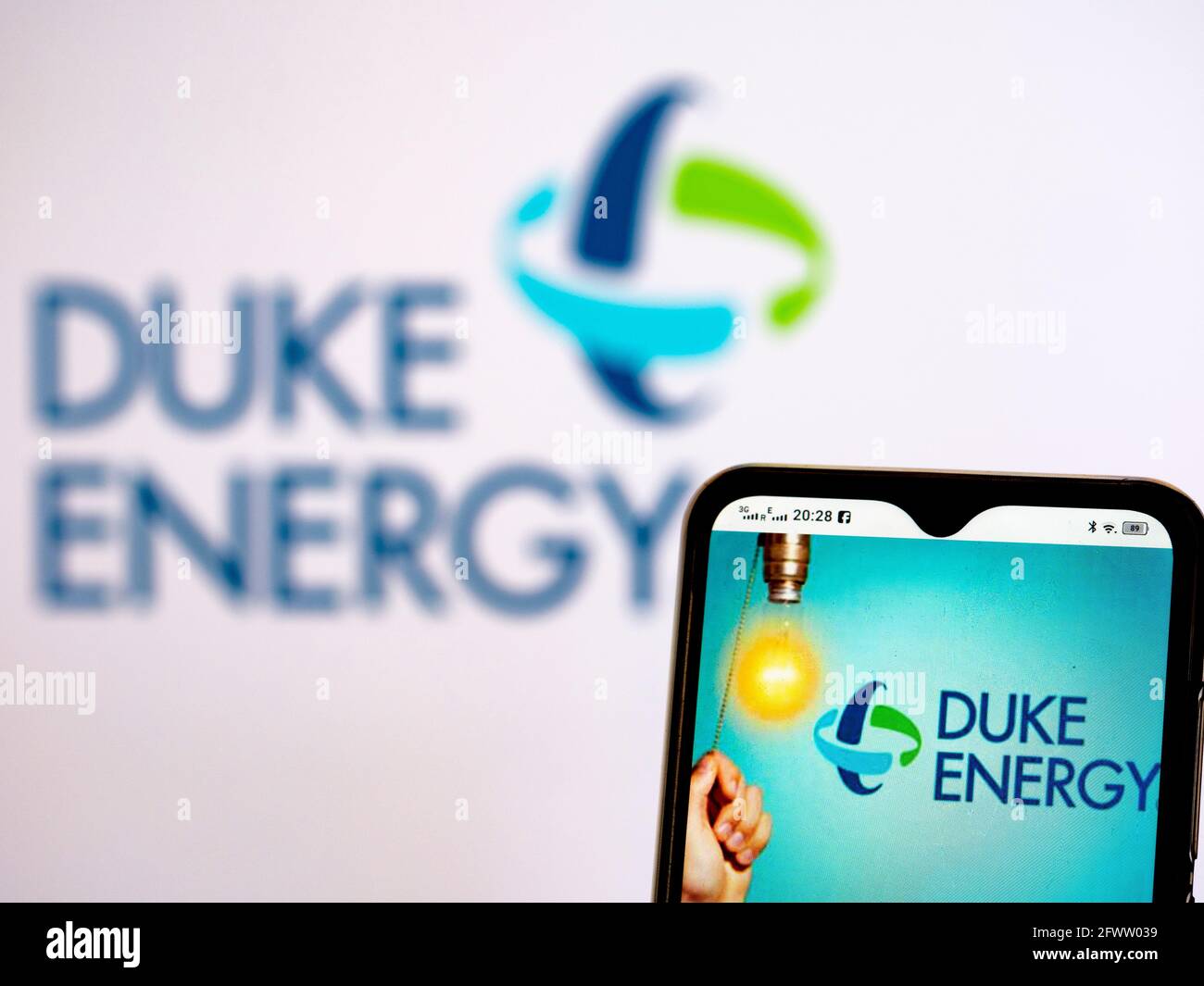 In this photo illustration Duke Energy Corporation logo seen displayed ...