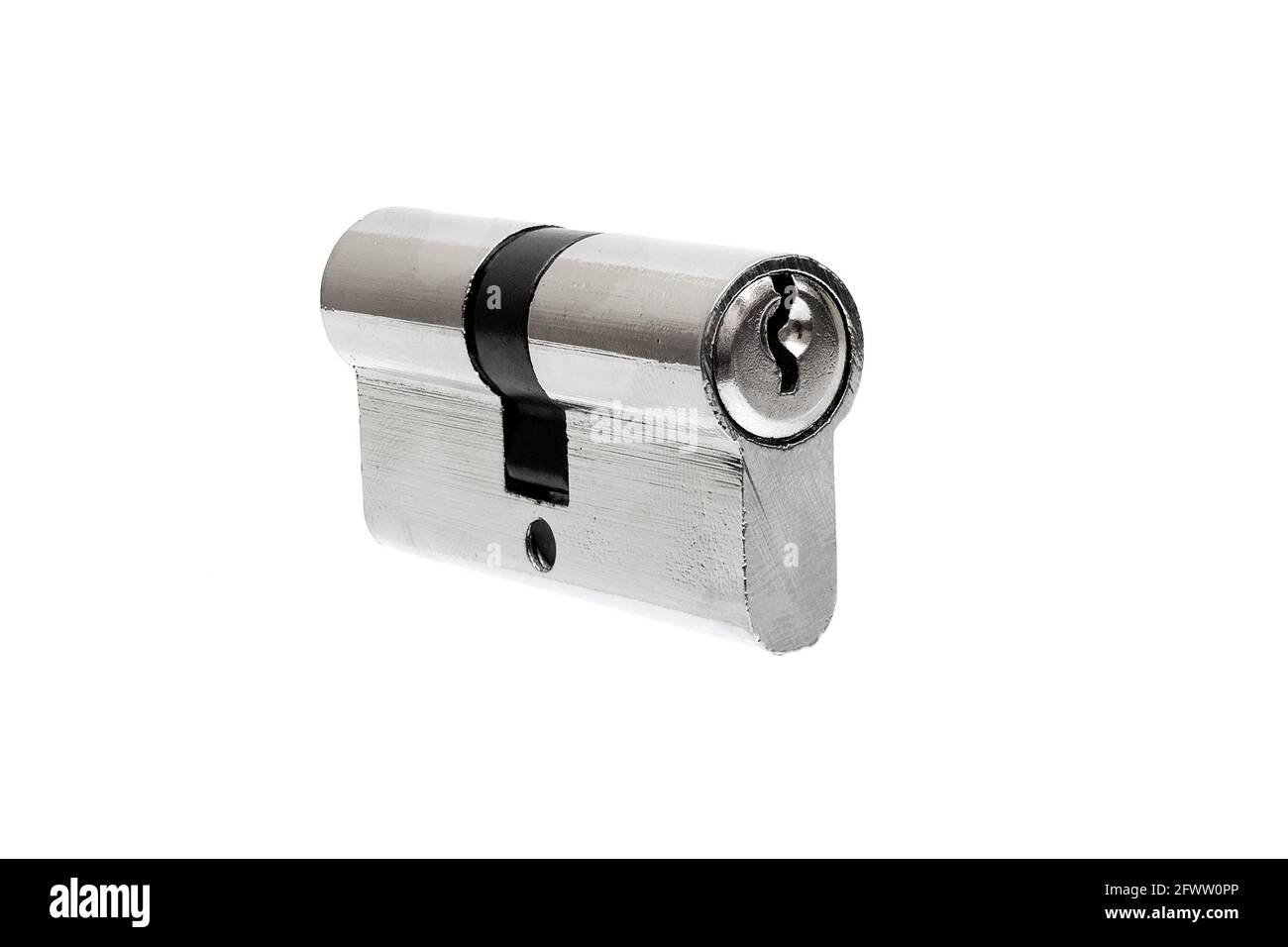 pin tumbler of cylinder lock internal mechanism isolated on white ...