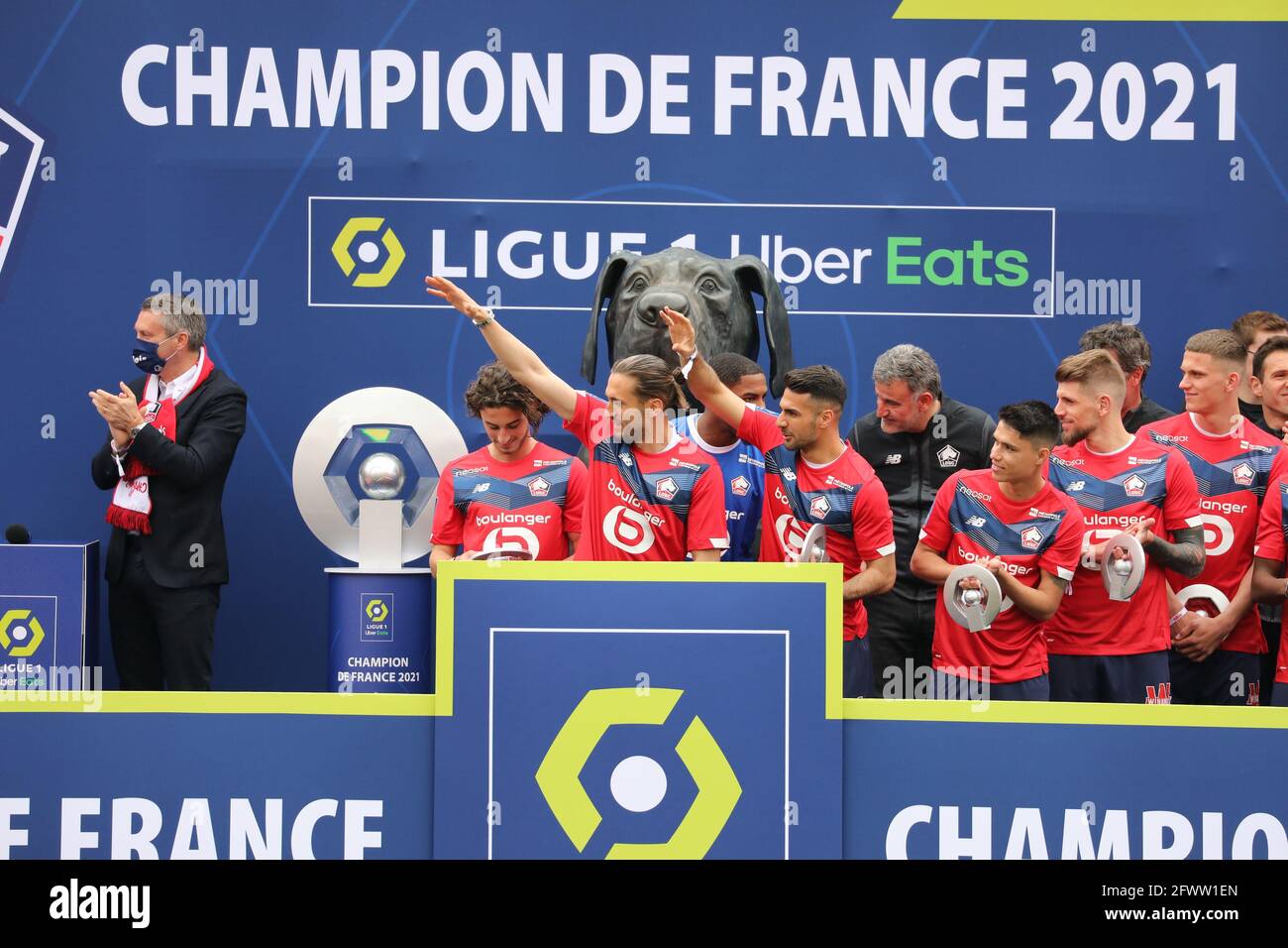 Celebration LOSC Lille the 2021 French Championship title on May 24 ...