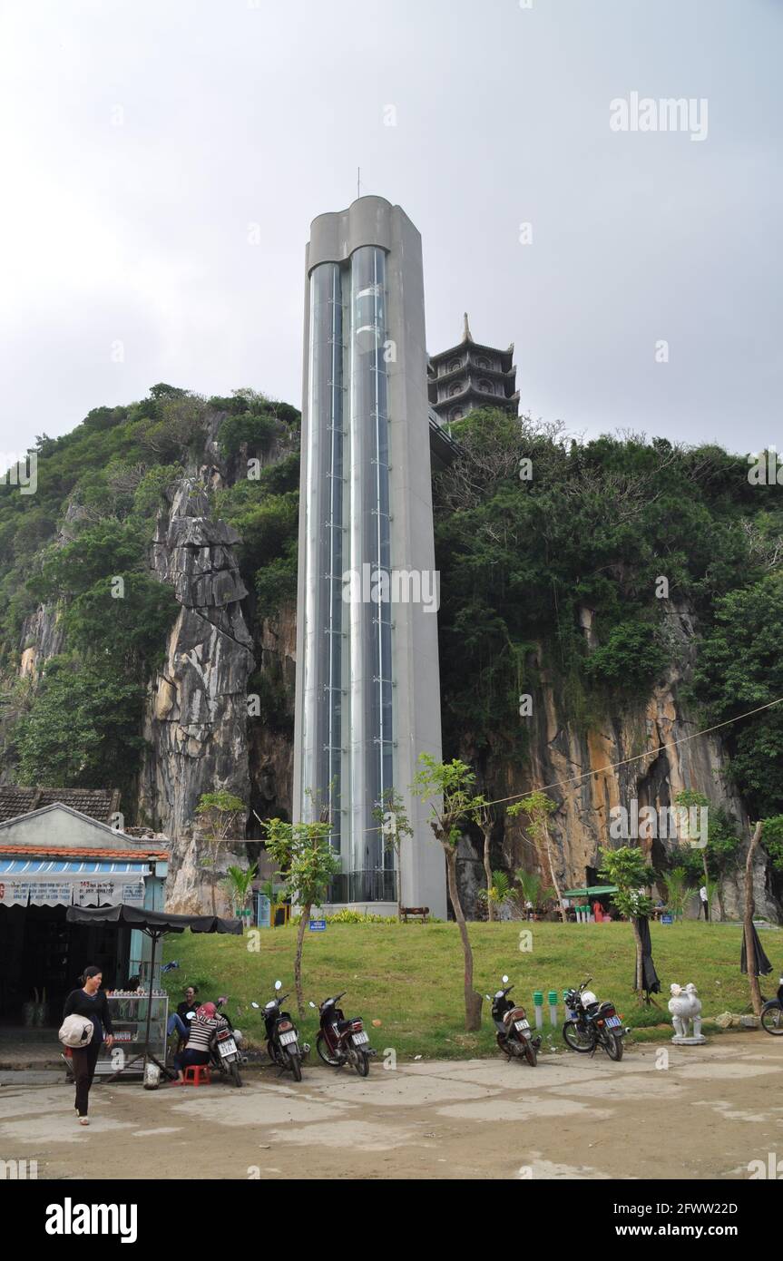 Modern elevator at the Marble Mountains near Da Hang, Vietnam Stock Photo - Alamy