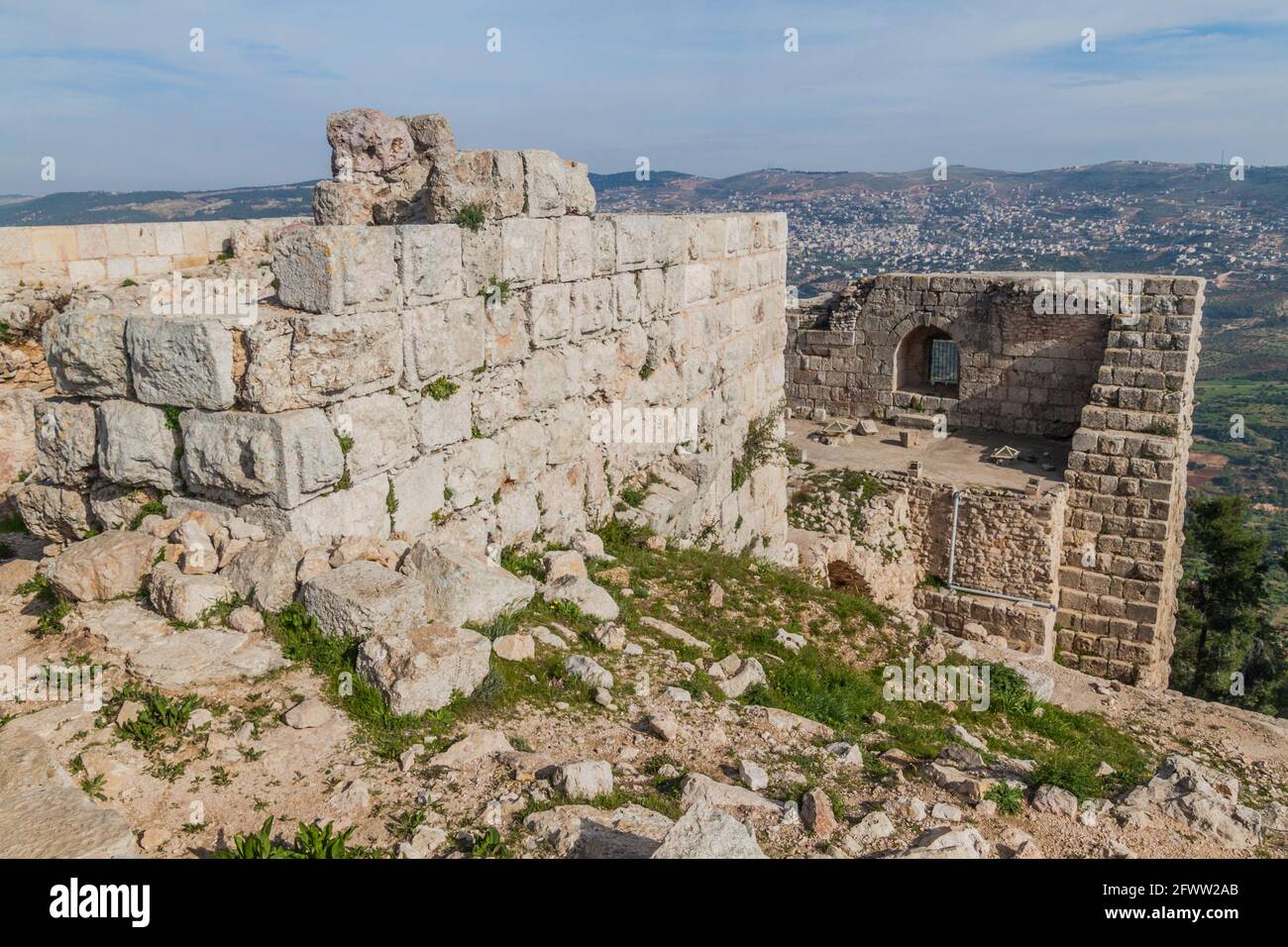Ruins of Rabad castle in Ajloun, Jordan Stock Photo - Alamy
