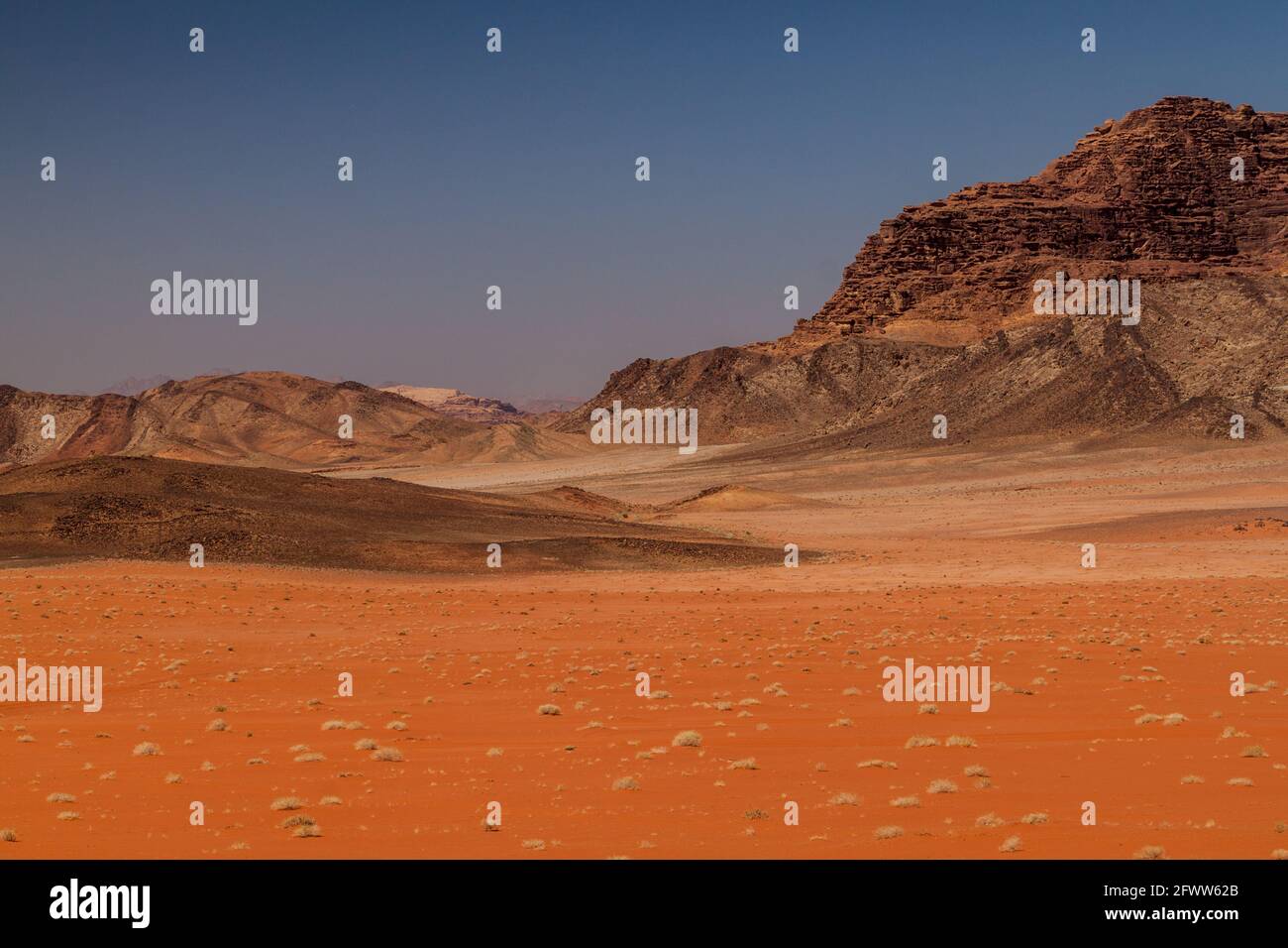 Landscape of Wadi Rum desert, Jordan Stock Photo - Alamy