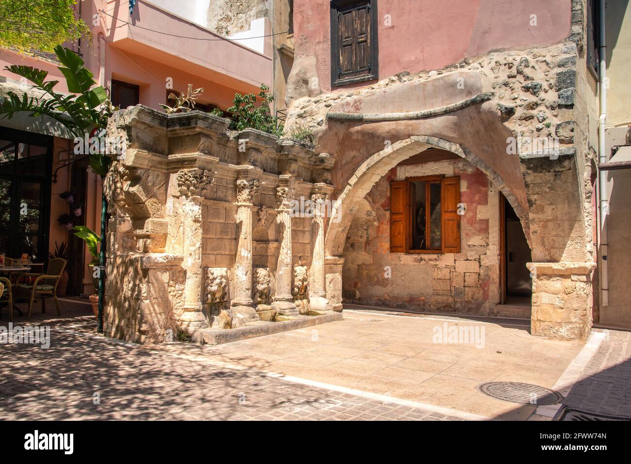 Rethymno city at Crete island in Greece Stock Photo - Alamy