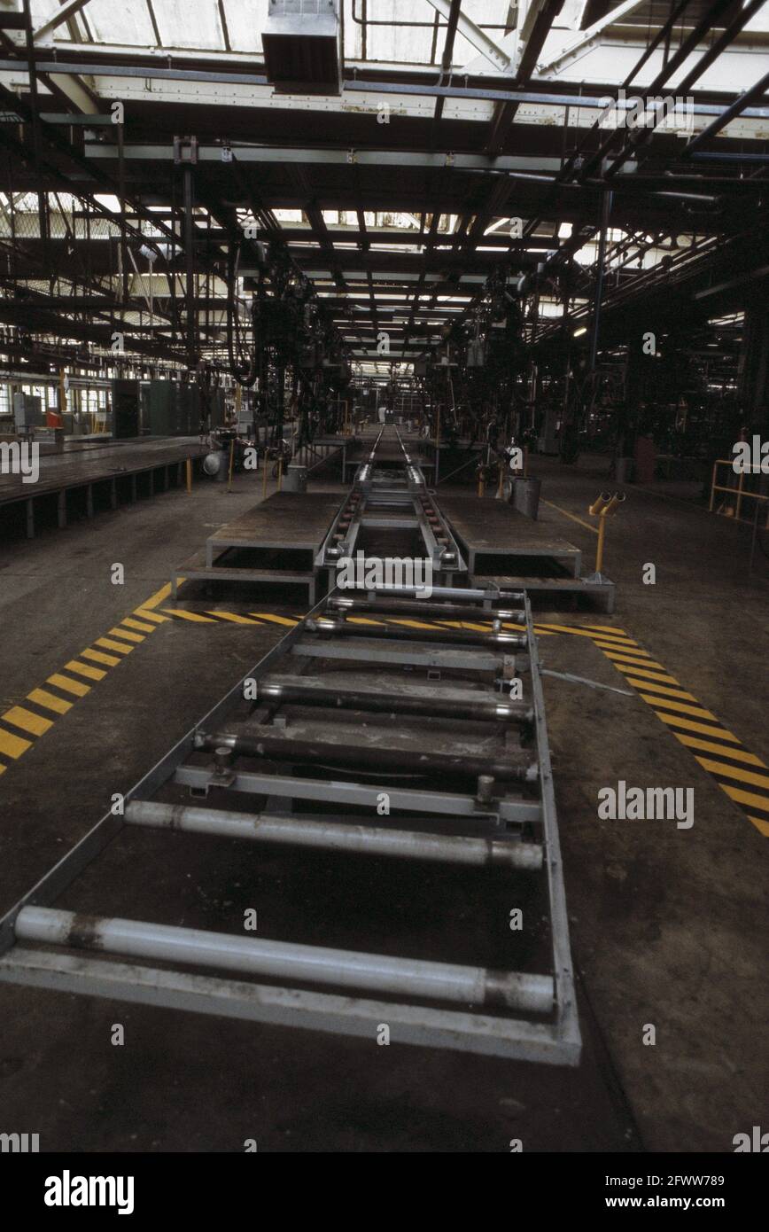 Production at Ford Amsterdam stopped; empty factory hall with the ...