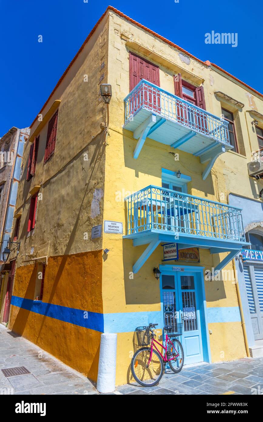 Rethymno city at Crete island in Greece Stock Photo - Alamy