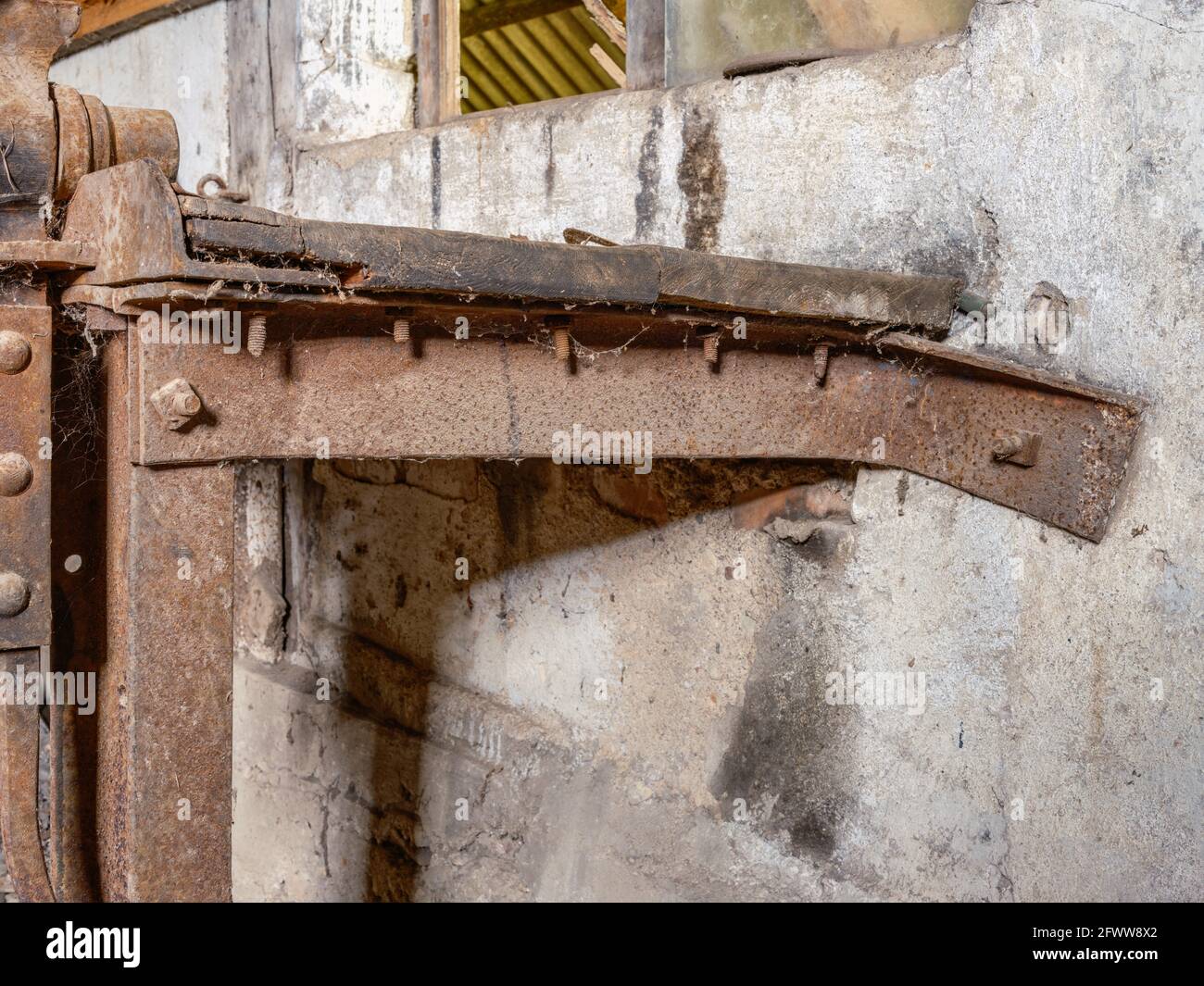 old workshop smith details with rusty tools and stone walls covered in ...