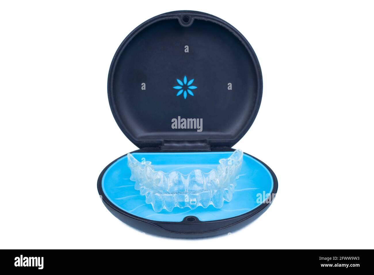Isolated container with transparent invisalign aligner retainers or ...