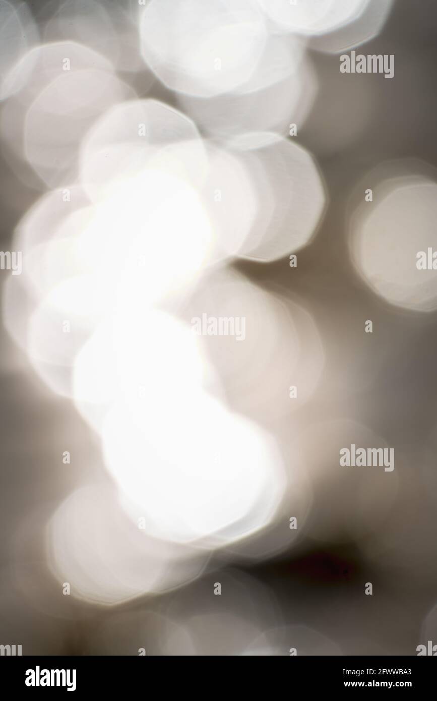 Bokeh shapes and shadows on water surfaces on the coast creating ...