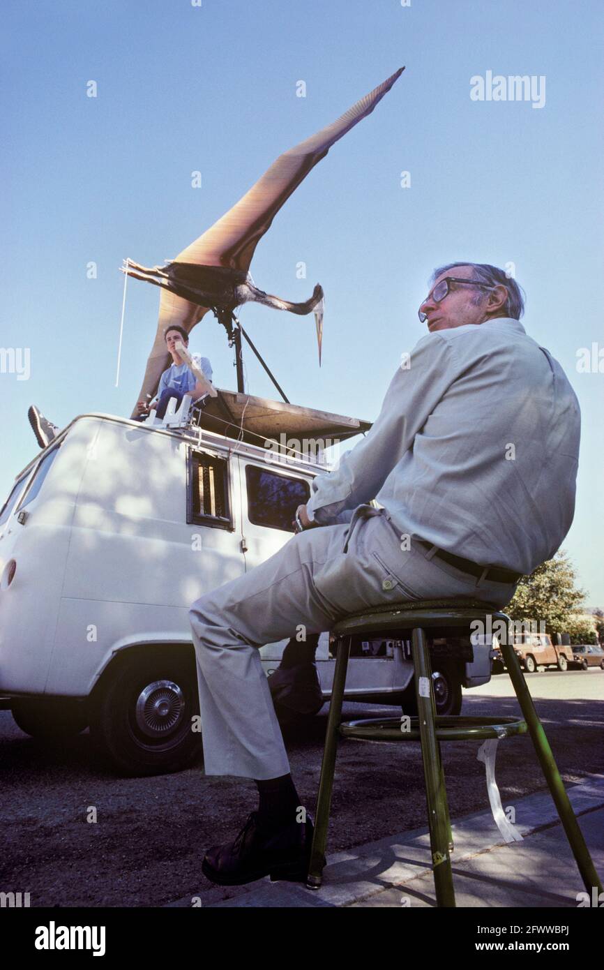 Paul MacCready with a van; son Tyler and pterosaur model. Lacking a ...