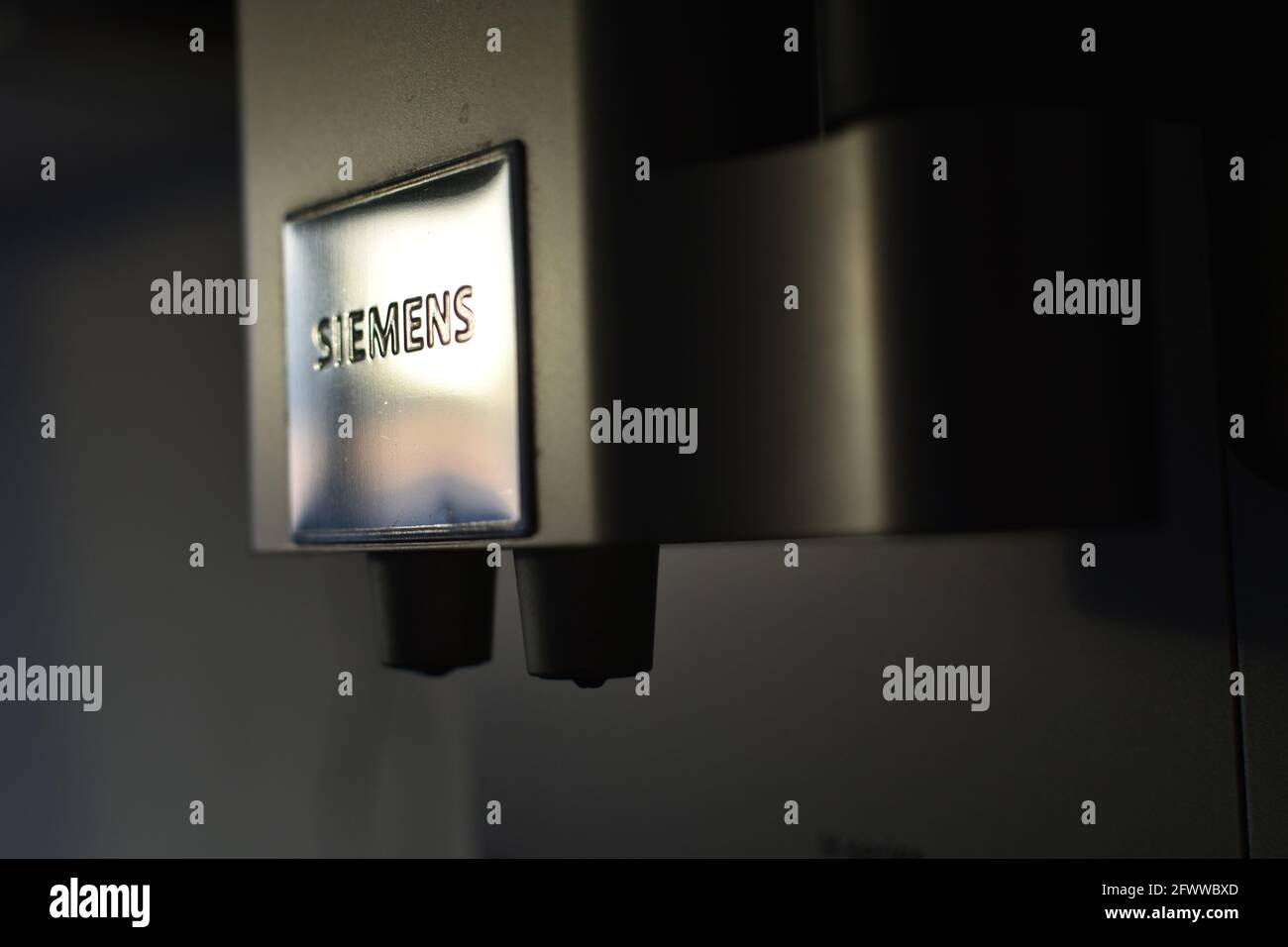 Siemens logo on coffee machine EQ.7 plus, as illustrative editorial Stock Photo - Alamy