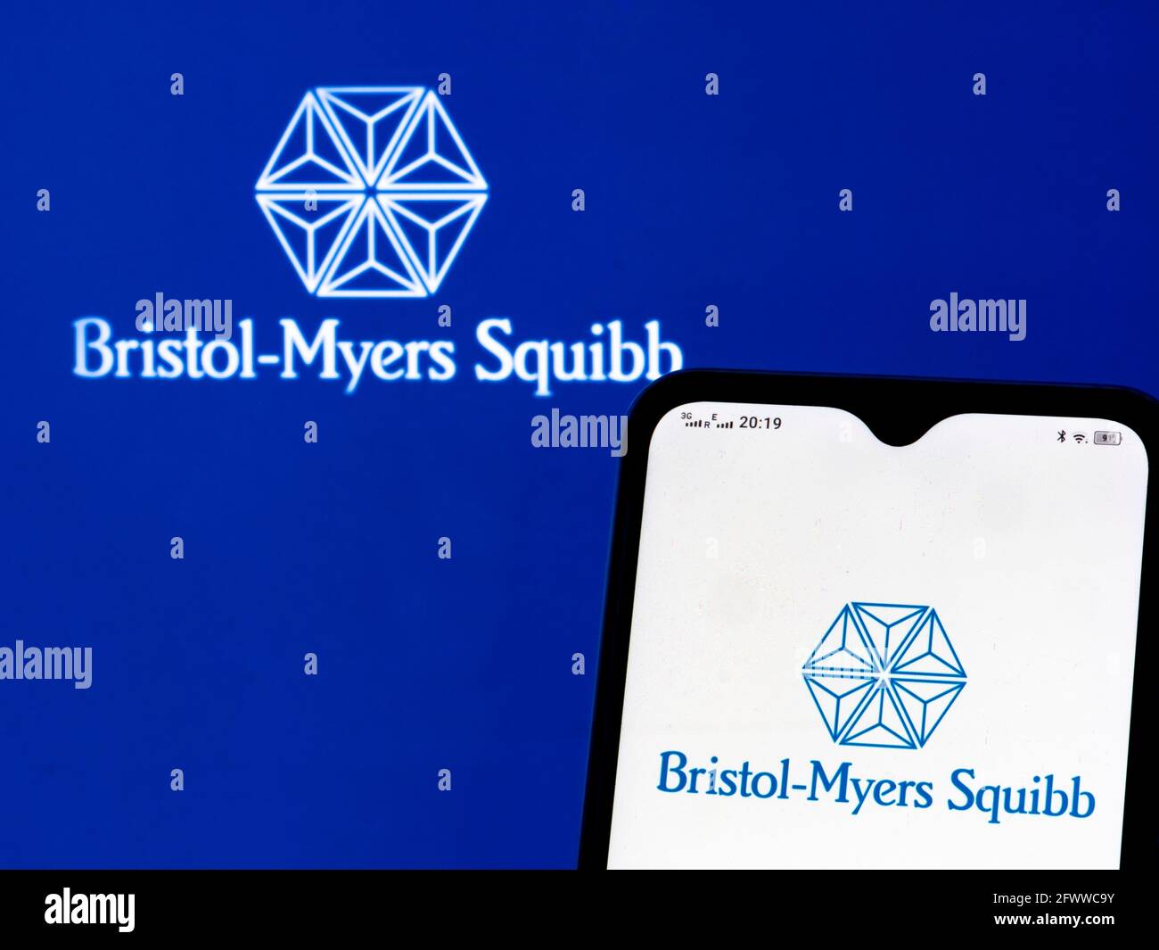 Ukraine. 24th May, 2021. In this photo illustration Bristol Myers ...