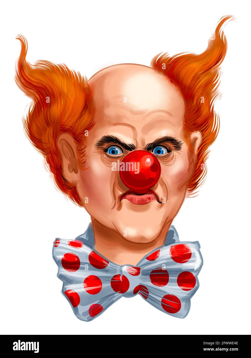 Mad looking clown face. Digital illustration Stock Photo - Alamy