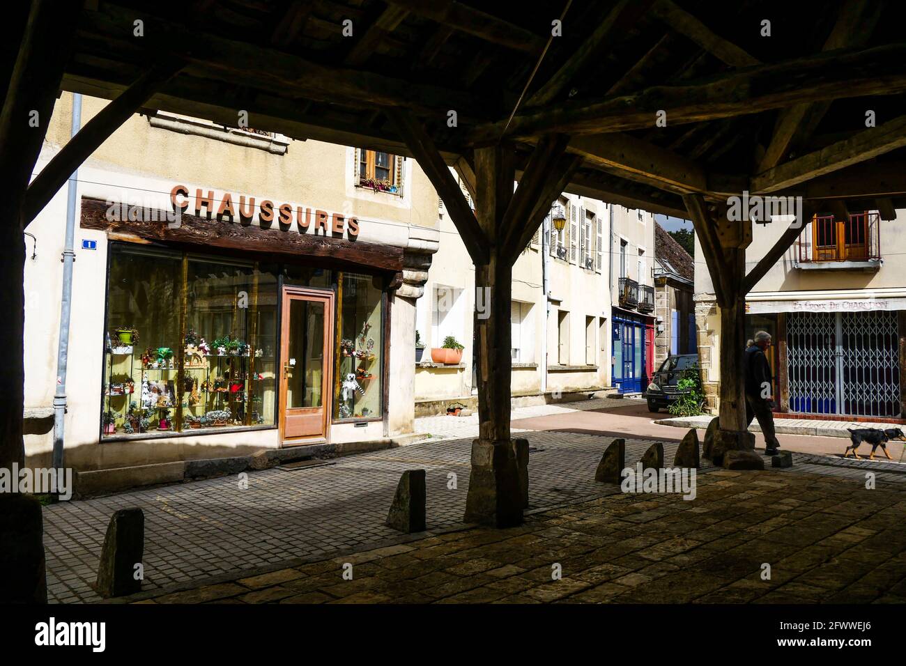 Covered market (XIVth century), Nolay, Burgundy, Bourgogne-Franche ...
