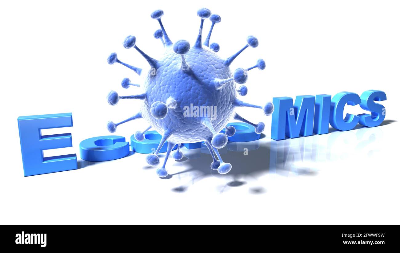 Finance and economics problems in covid times. Conceptual 3d ...