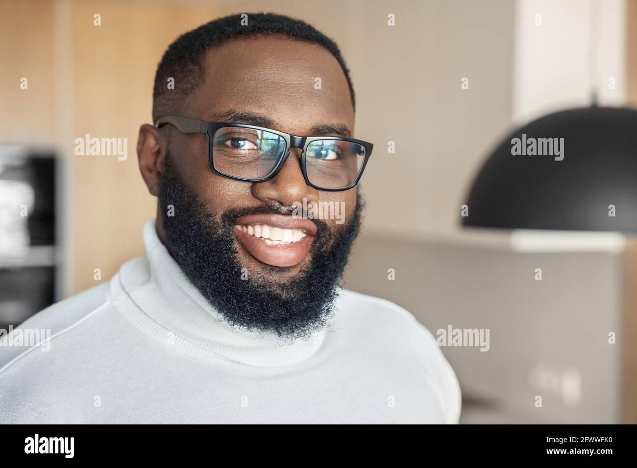 Closeup face bearded african hi-res stock photography and images - Alamy