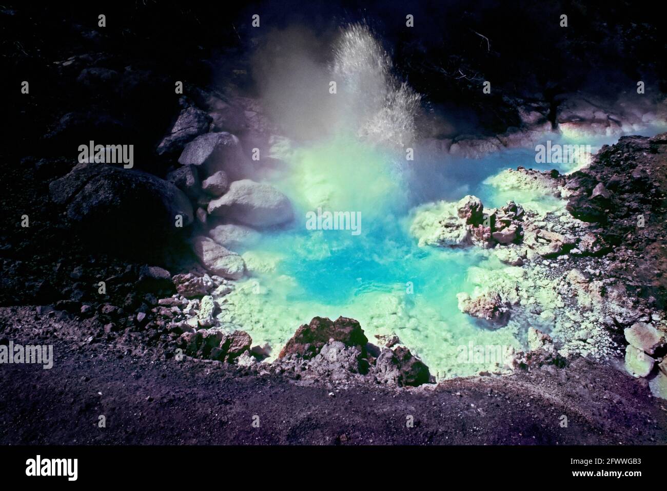 A volcanic fumarole seen in infrared film; Hot Creek; California Stock ...