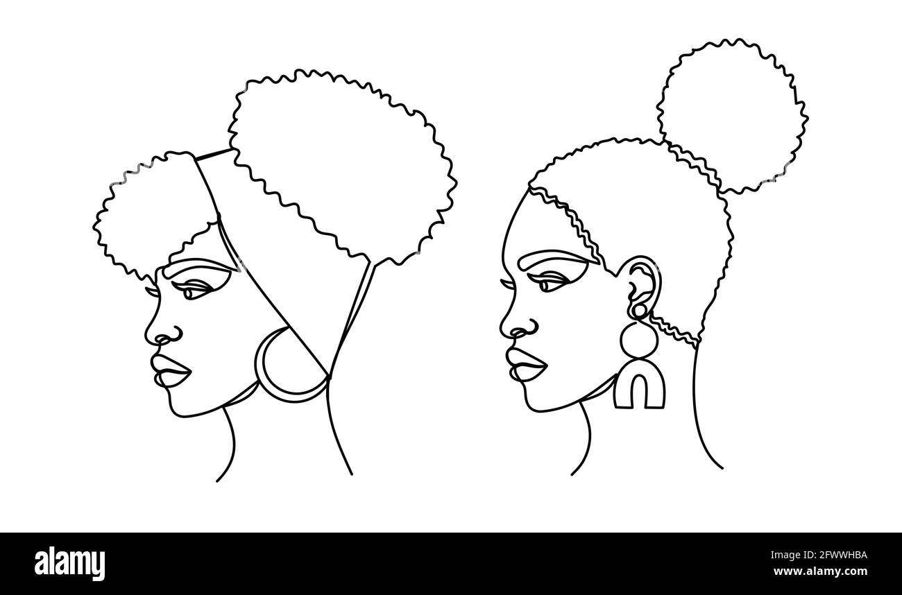 Curly afro hairstyle Stock Vector Images - Alamy