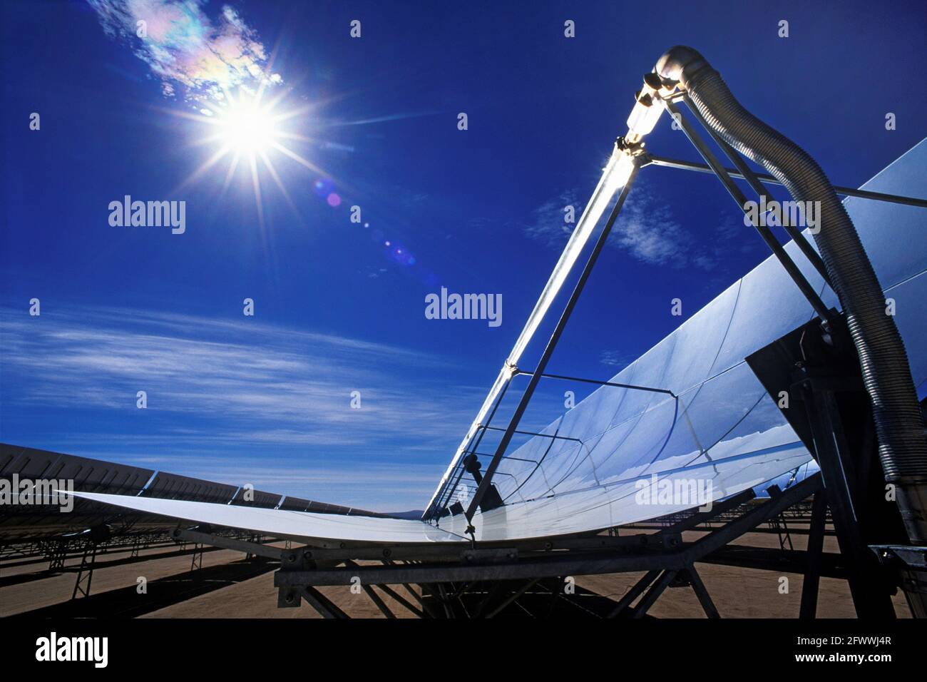 Solar electric collectors and a heat transfer pipe in the Sun at the ...