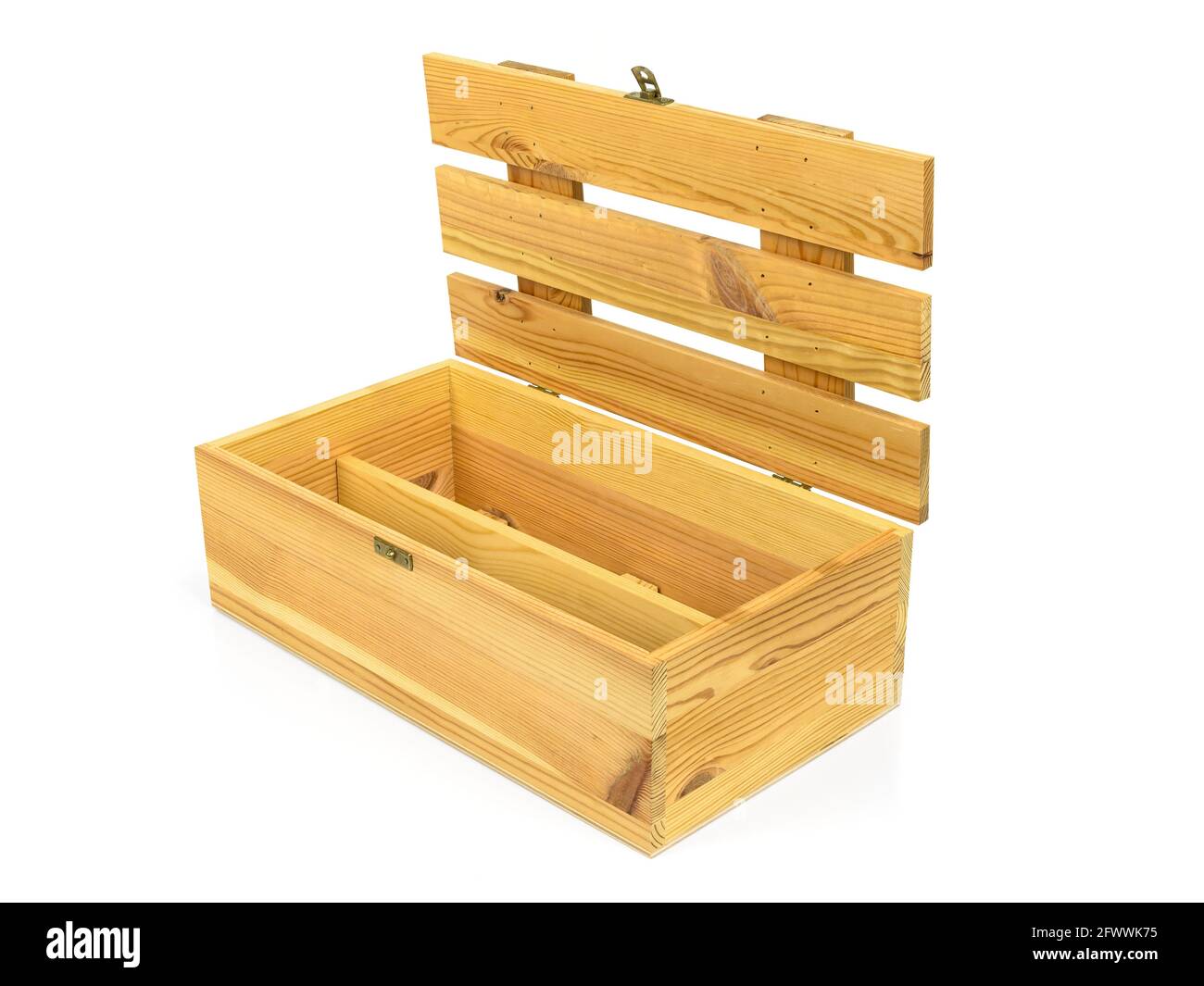 Open wooden crate isolated on white background with clipping path Stock ...