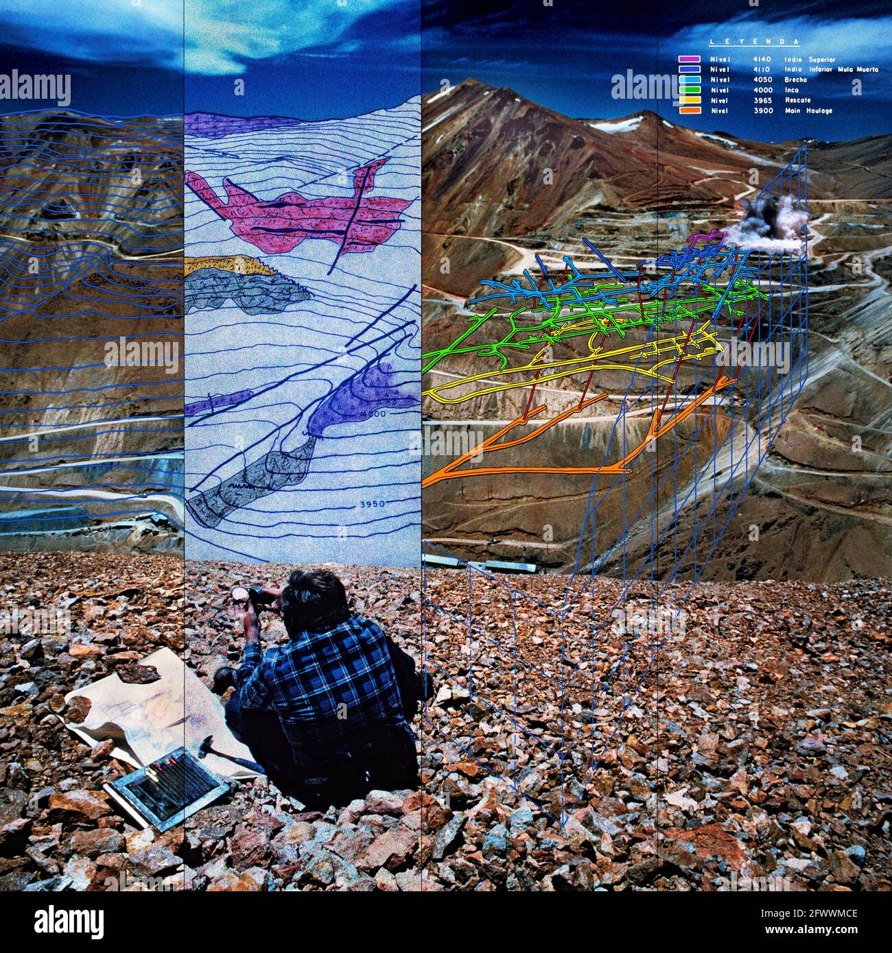 Composite of Mining Phases; El Indio Gold Mine Stock Photo - Alamy