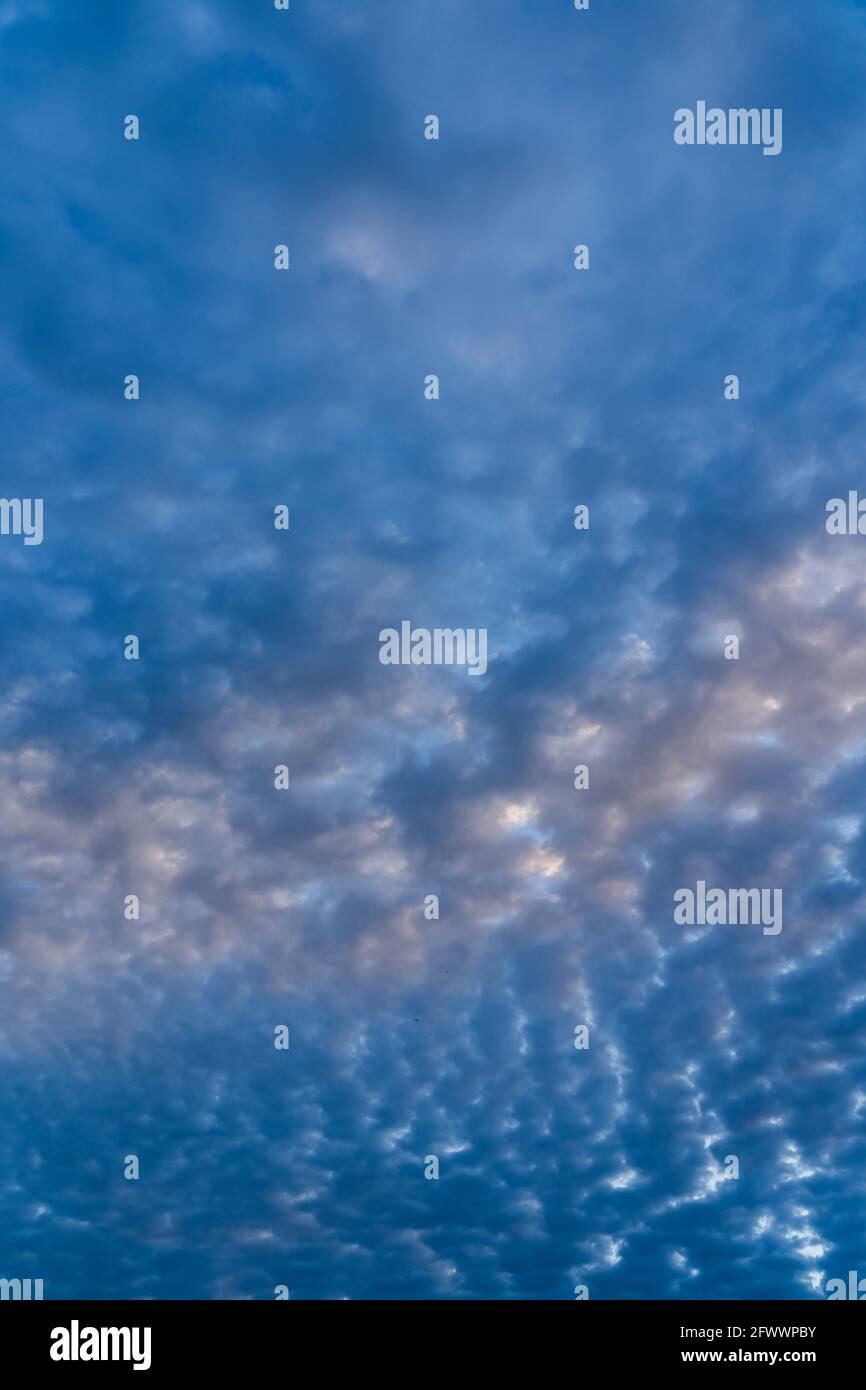 Beautiful clouds of different shapes in the sky before sunset Stock ...