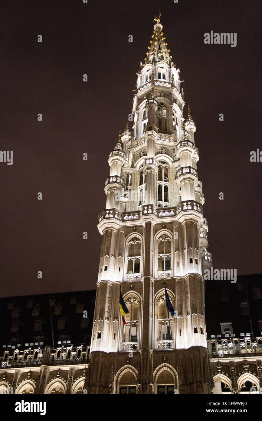 Night brussels lights for christmas Stock Photo - Alamy