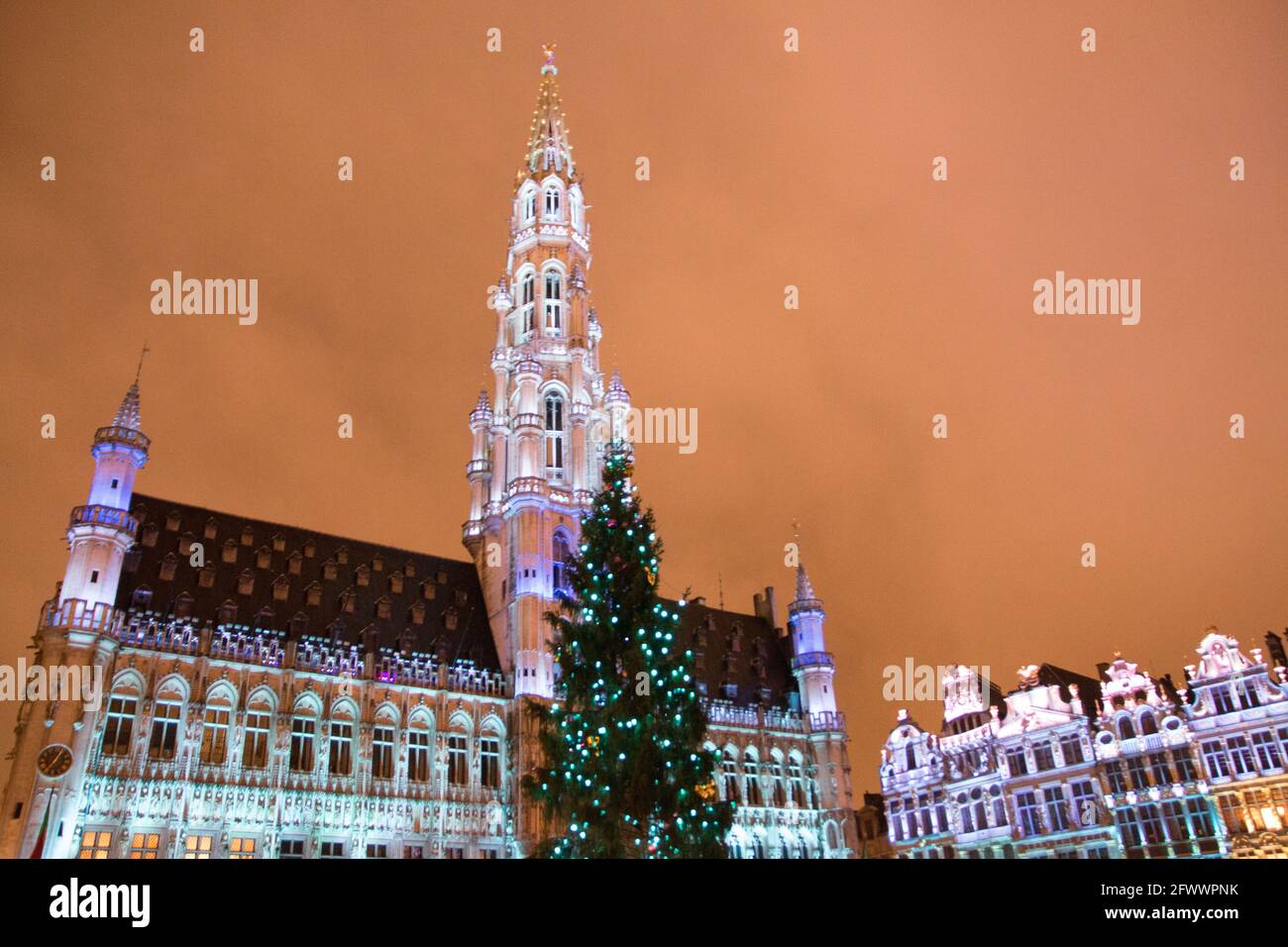 Night brussels lights for christmas Stock Photo - Alamy