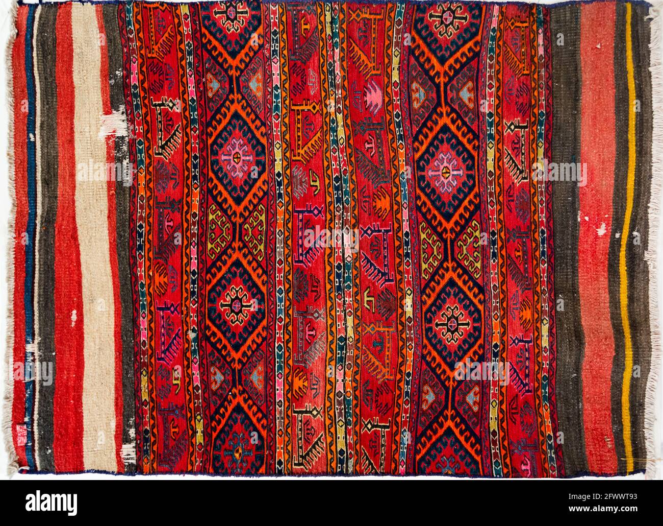 An example of an old Persian carpet at museum of Yazd in Iran Stock ...