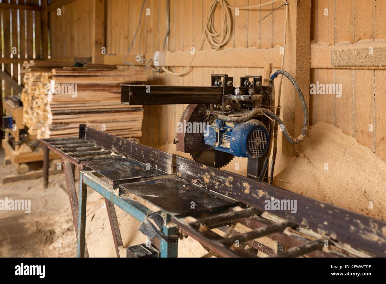 Texture. Woodworking waste. Heaps of chips, bark, pieces and sawdust ...
