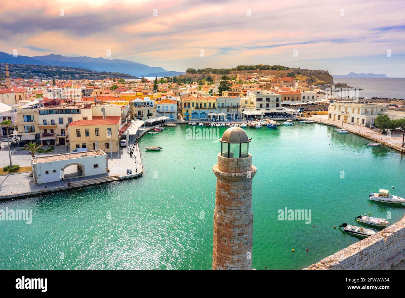 Rethymno city at Crete island in Greece Stock Photo - Alamy