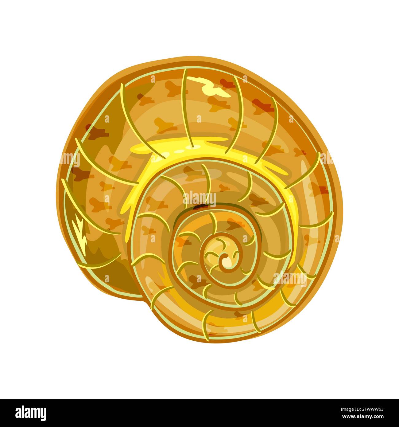 Shell isolated on white background. Conch icon. Snail house. Empty sea ...