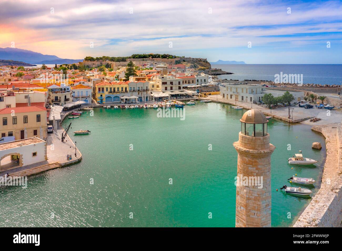 Rethymno city at Crete island in Greece Stock Photo - Alamy